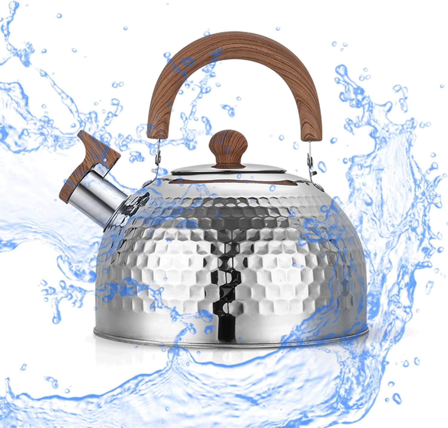 4L Stainless Steel Tea Kettles, Whistling Tea Kettle Teapot with Cool Grip for Boiling Water ...