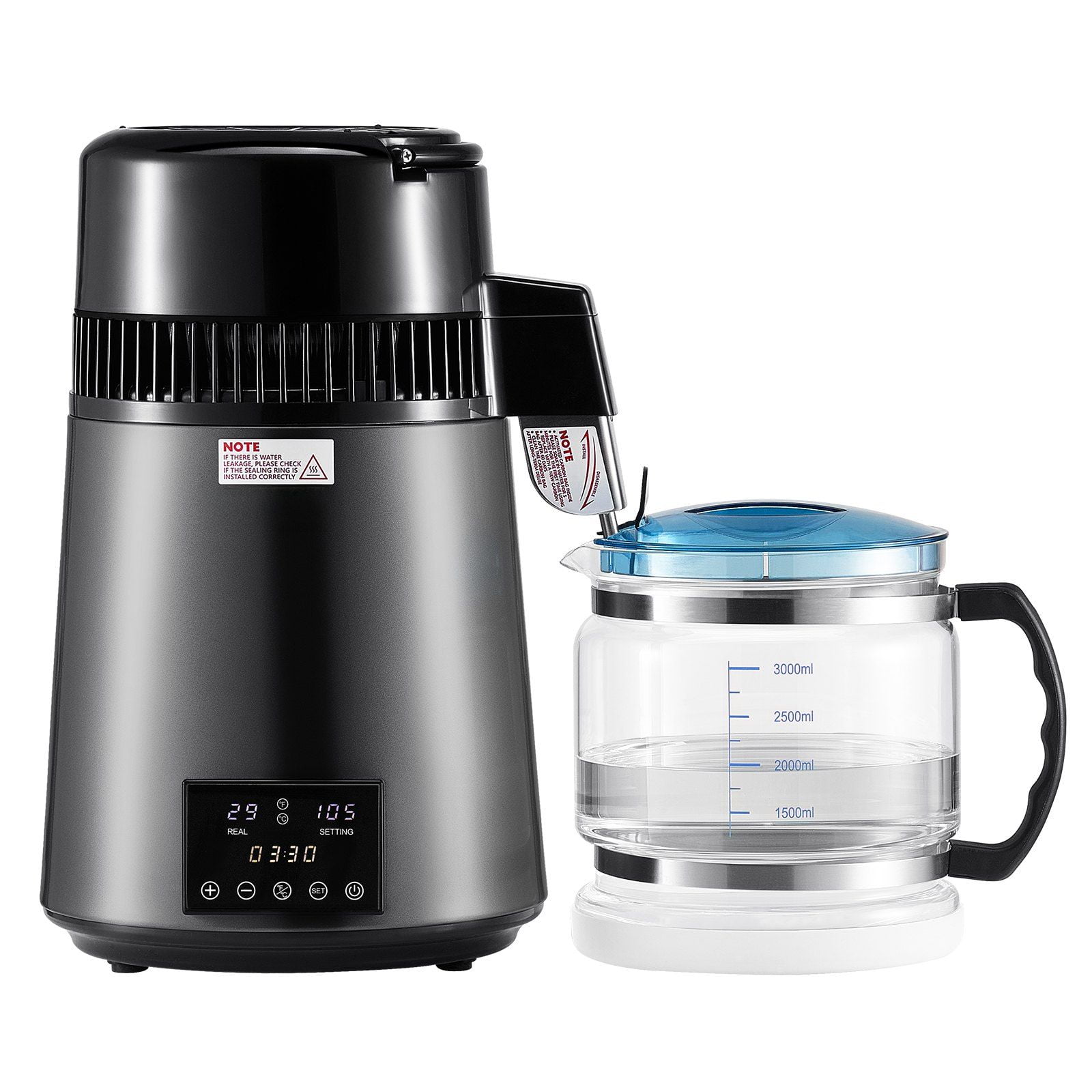 Water Distiller 4L Countertop - 750W Stainless Steel Glass Purifier ...