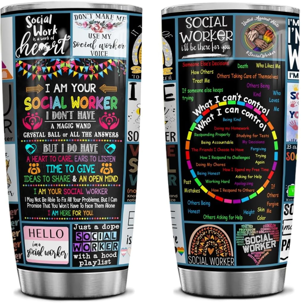 4LIEUBASMI Social Worker Tumbler & Mug - School & Office Decor, LCsw ...