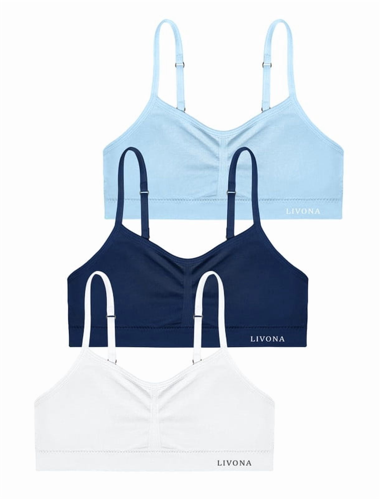 4Leezy 3 Pack Girls’ Seamless Padded Training Bra | Soft Starter Bra ...