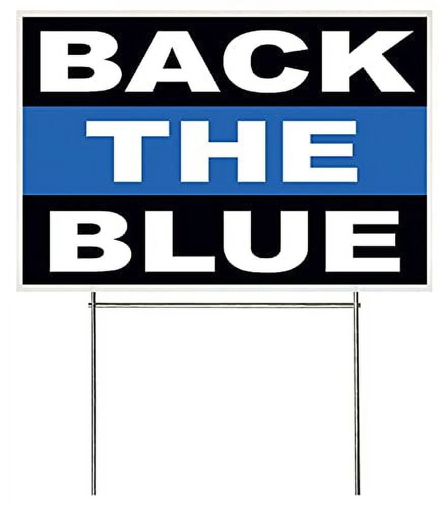 4Less Co 18x12 Inch Back The Blue Yard Sign with Stake kb1s - Walmart.com