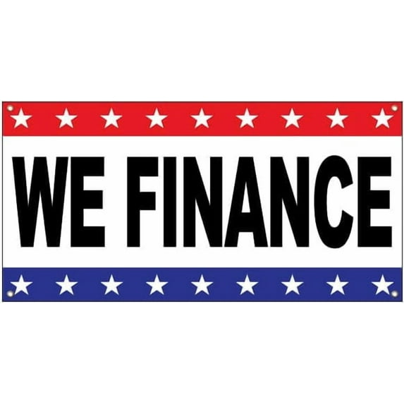 4LessCo 2x4 Ft WE FINANCE Banner Fabric Polyester Sign With Grommets wb ...