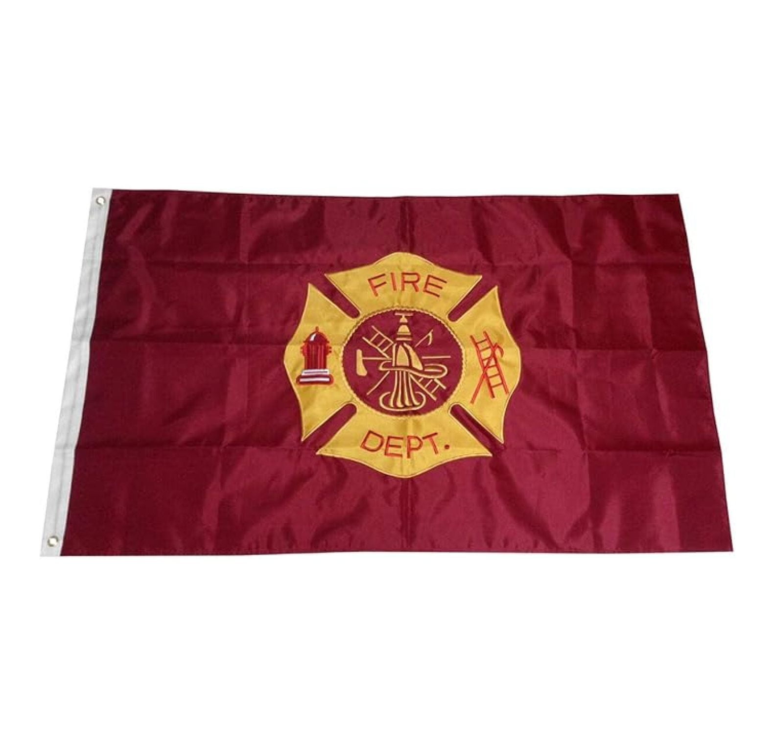 4LessCo 3x5 ft Firefighter Flag - Embroidered Nylon Fire Department ...