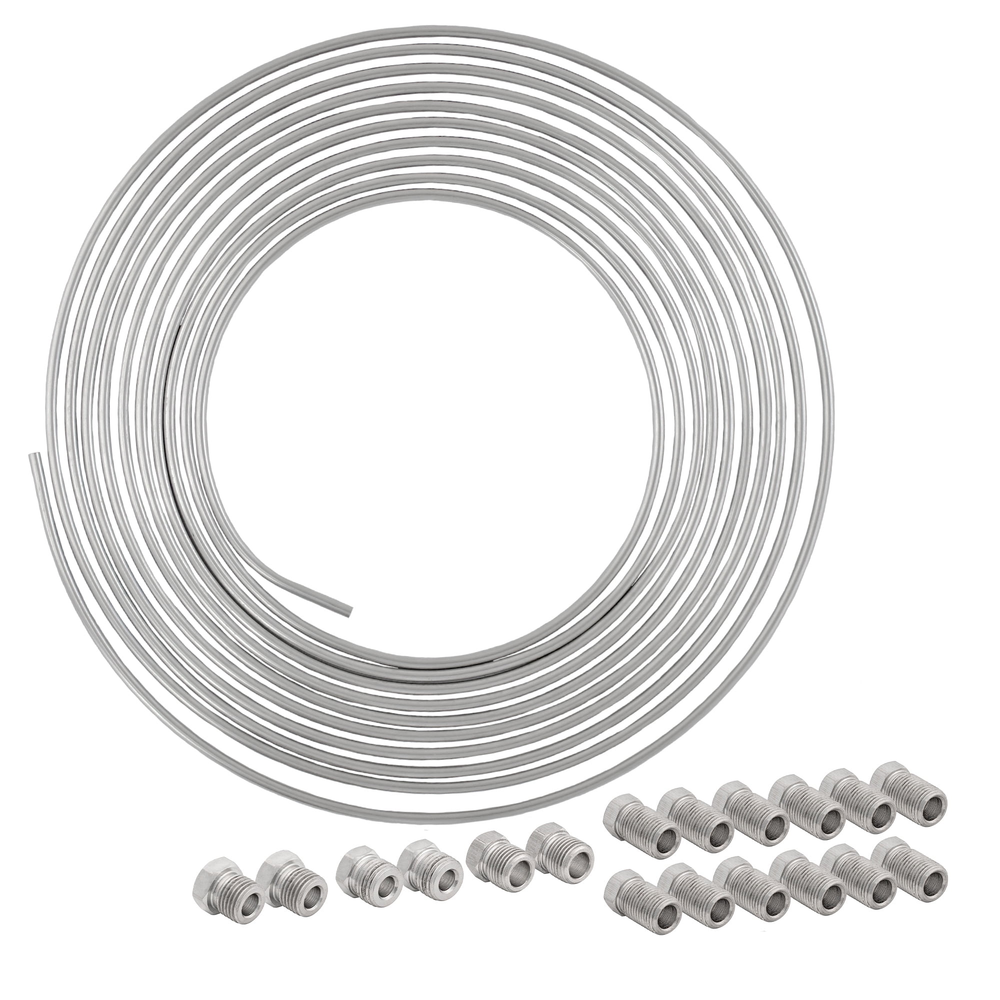 4LifetimeLines - 1/4" x 25' Stainless Steel Brake Line Repair Kit with ...