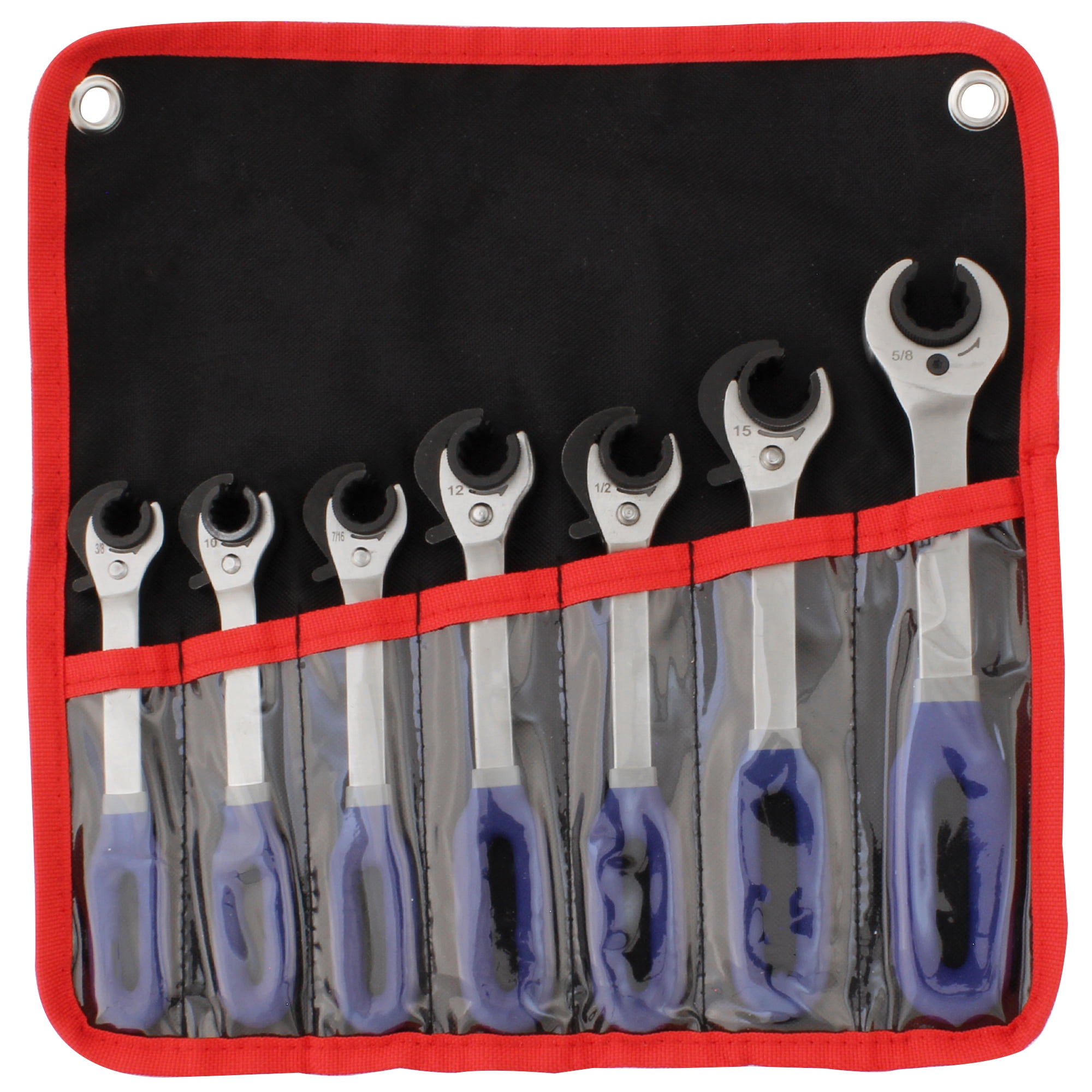 4LifetimeLines Metric and SAE Ratcheting Open End Line Wrench Kit with ...