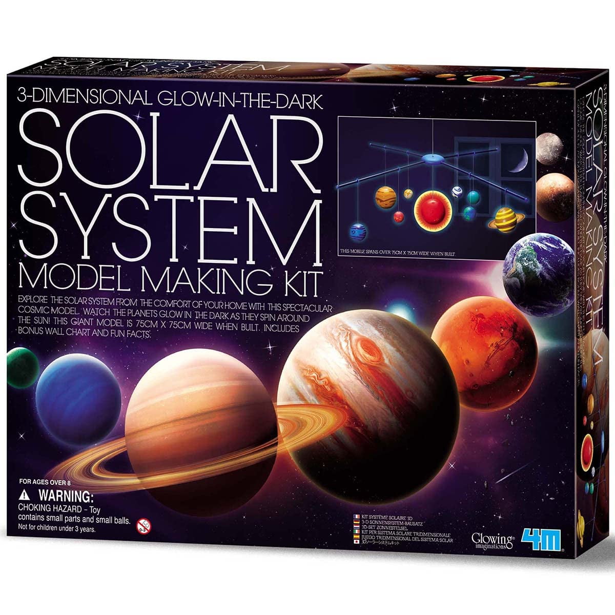 4M 3D Glow-in-the-Dark Solar System Mobile Making KMC2Kit - DIY Science ...