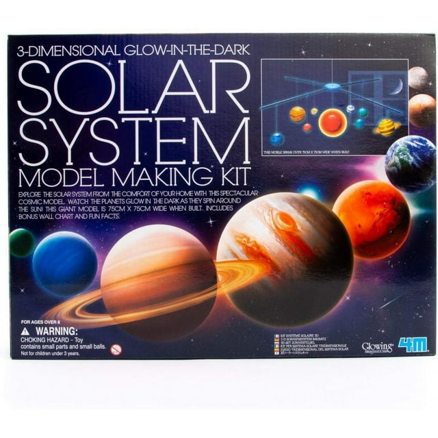 4M 3D Glow-in-the-Dark Solar System Model Making Science Kit, Stem ...