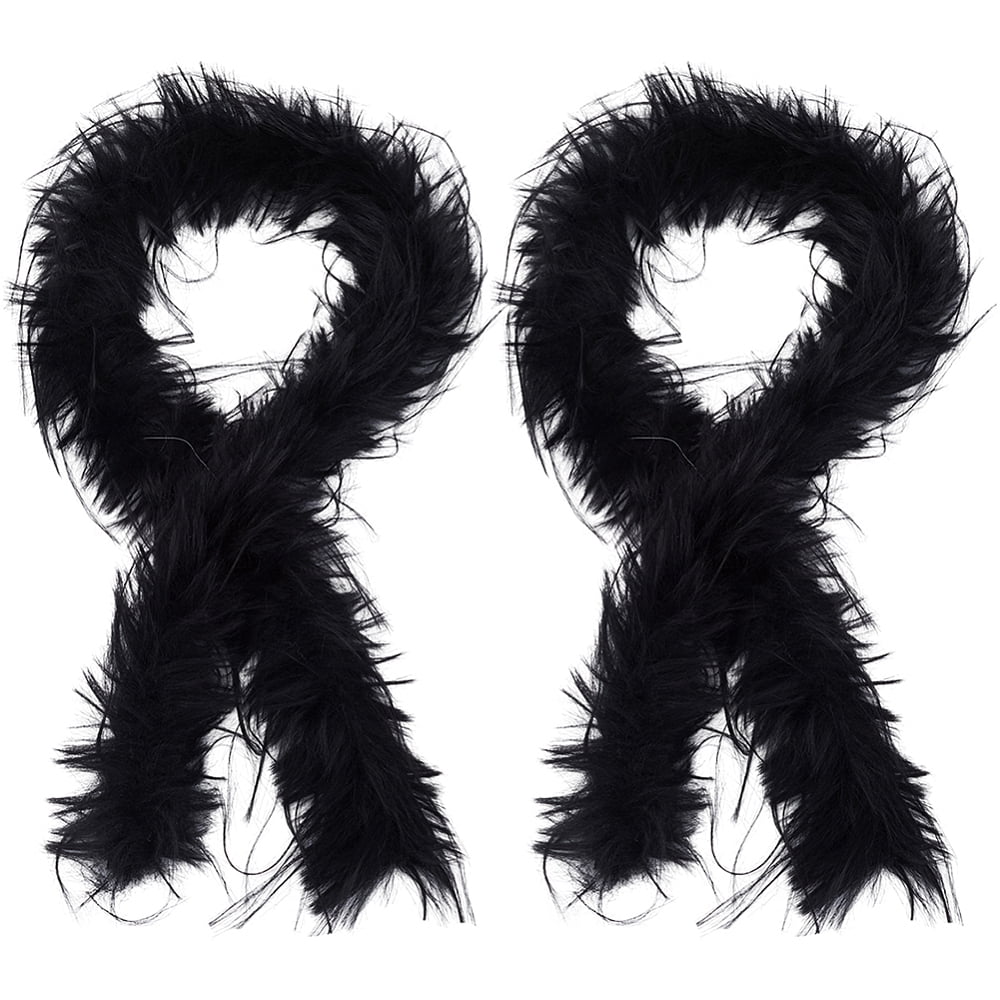 4M Black Fur Ribbon Fuzzy Chenille Sticks Fluffy Fabric Strips Soft ...