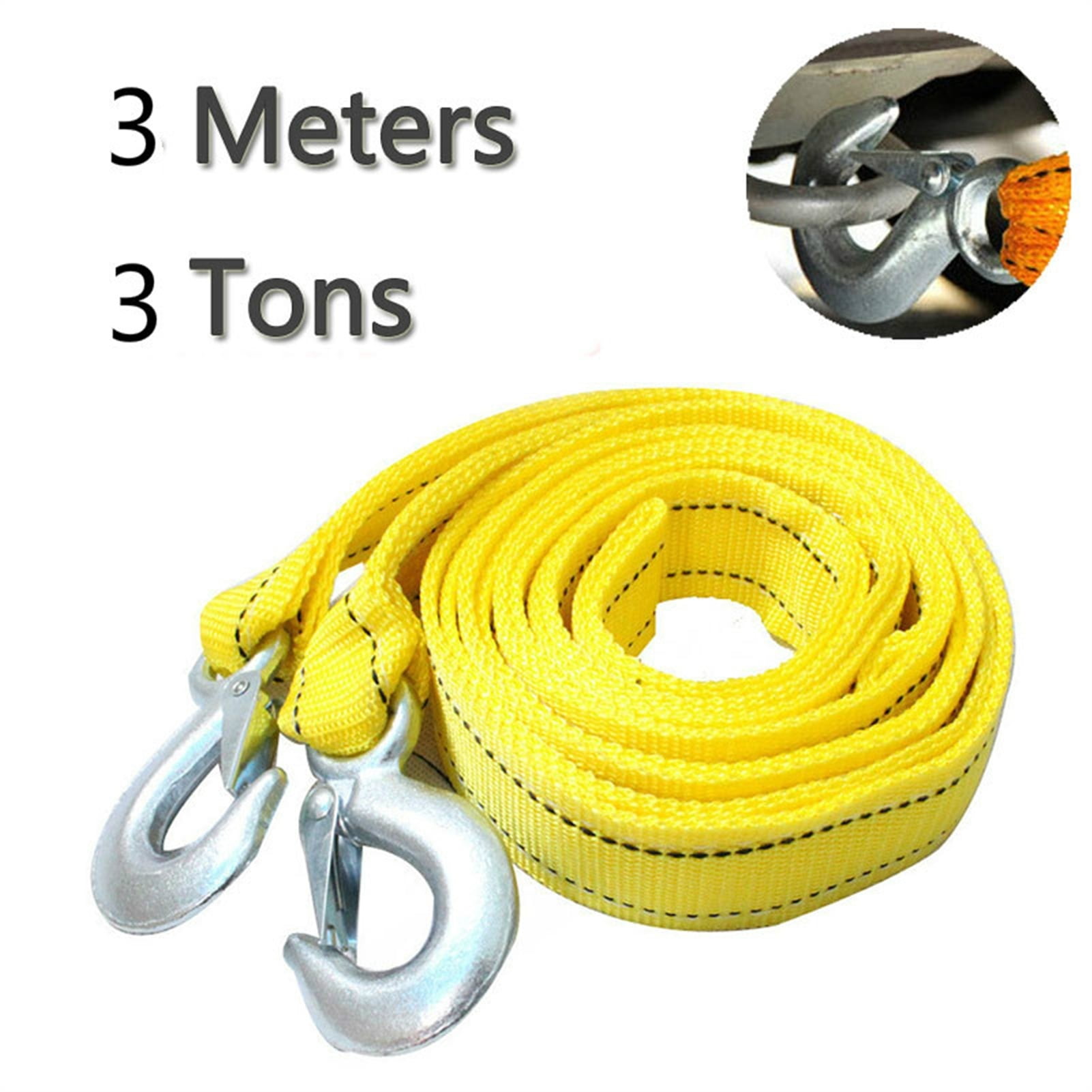 4M Heavy Duty 5 Ton Car Tow Cable Towing Pull Rope Strap Hooks Van Road ...