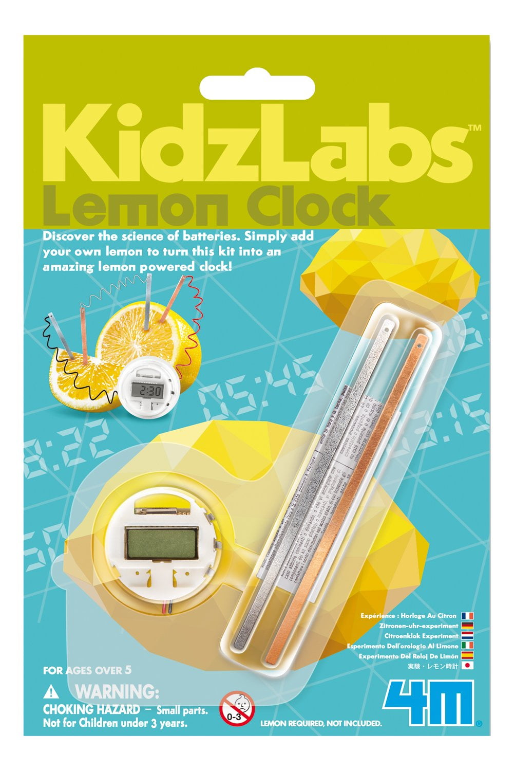 4M Kidzlabs Lemon Powered Clock, Chemical Electrical Science Lab ...