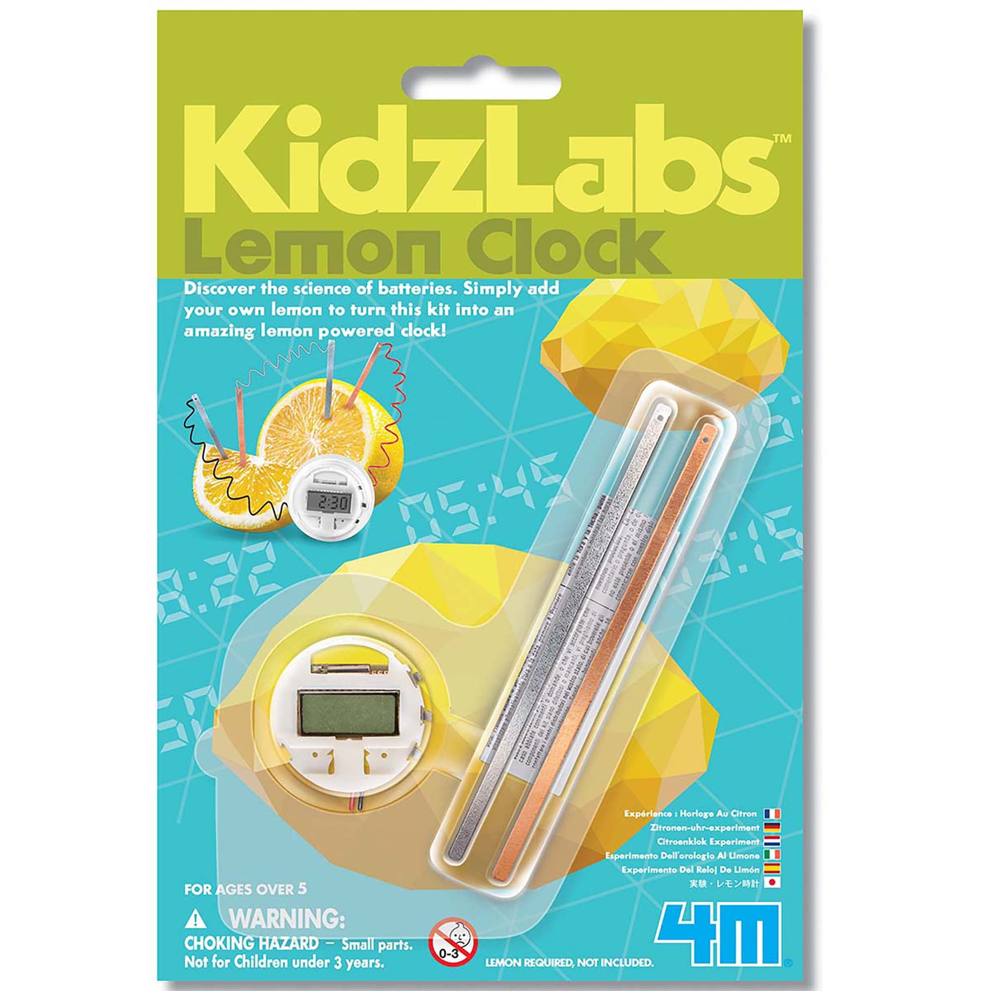 4M: KidzLabs: Lemon Clock - DIY & Experience Battery-Free Renewable ...