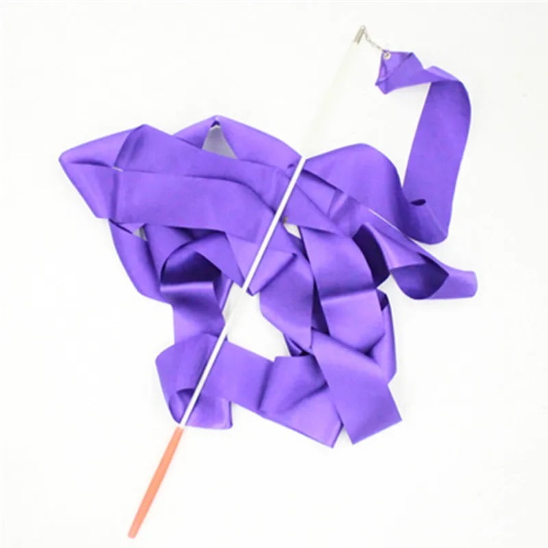 4M Ribbon Colorful Dance Stick Dance Ribbon Gym Rhythmic Art Gymnastic ...