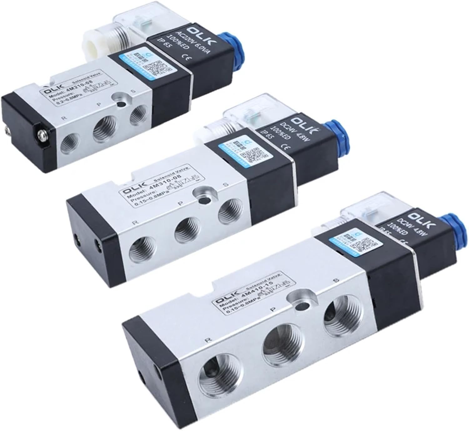 4M210-08 4M310-08 4M410-10 2 Position 3 Port Five Way Pneumatic Electric Solenoid Valve Control ...