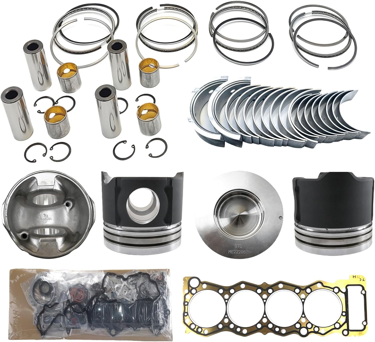 4M50 Overhaul Rebuild Kit (No cylinder liner and valve) For Mitsubishi ...