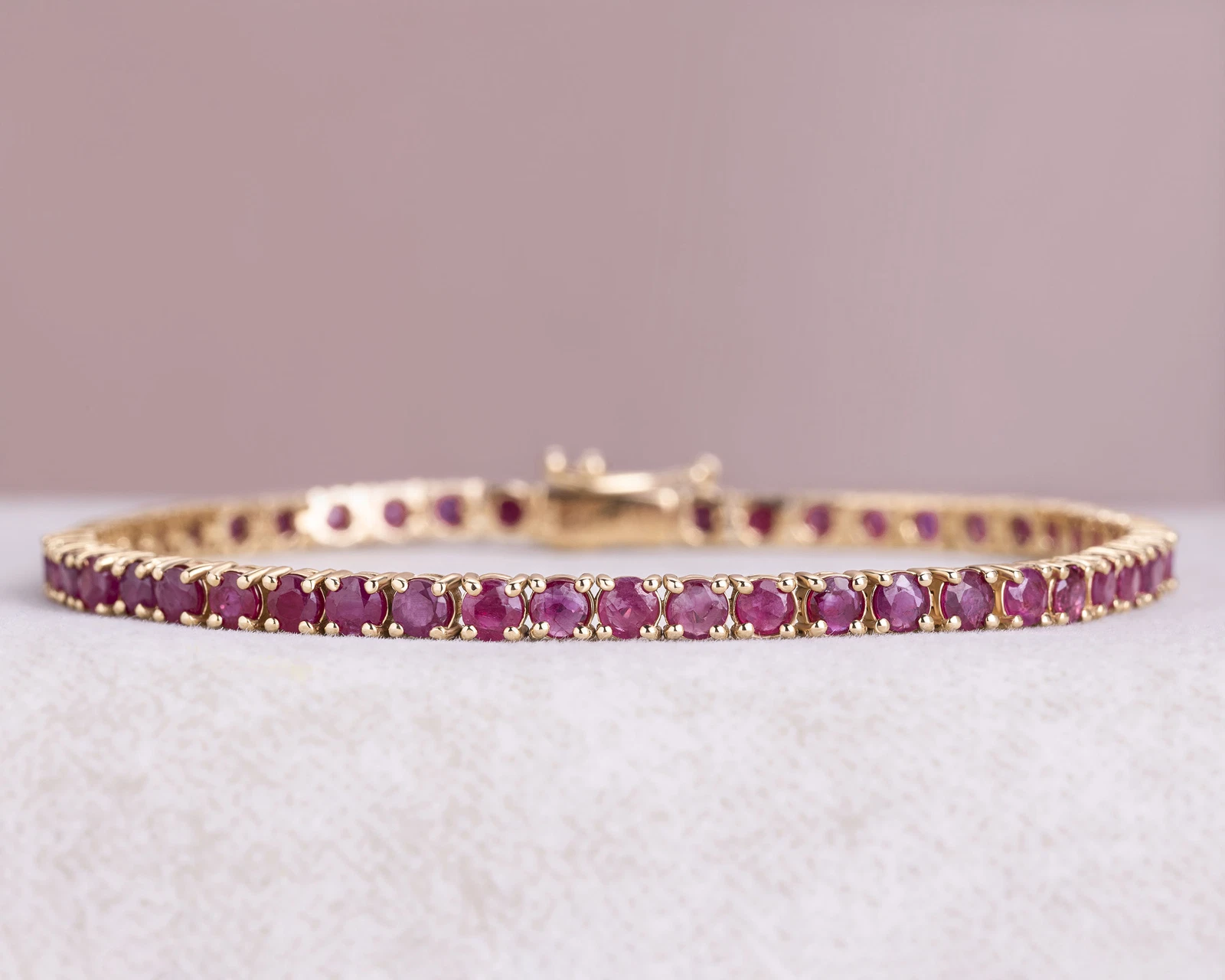 4MM 10Ct Round Cut Simulated Red Ruby Womens Wedding Tennis Bracelet ...