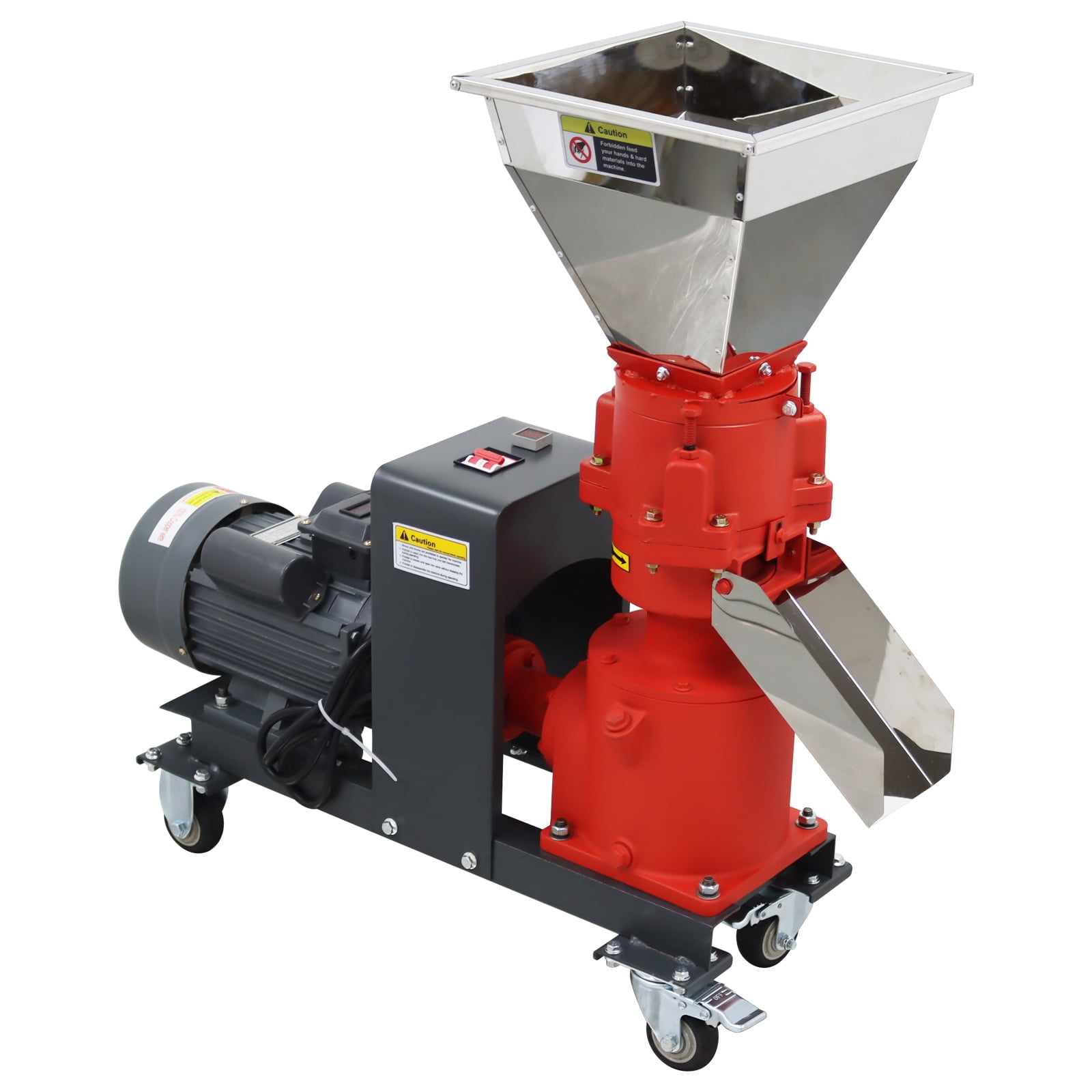 4MM Chicken Feed Pellet Mill Machine 3 Rollers with Circuit Breaker ...