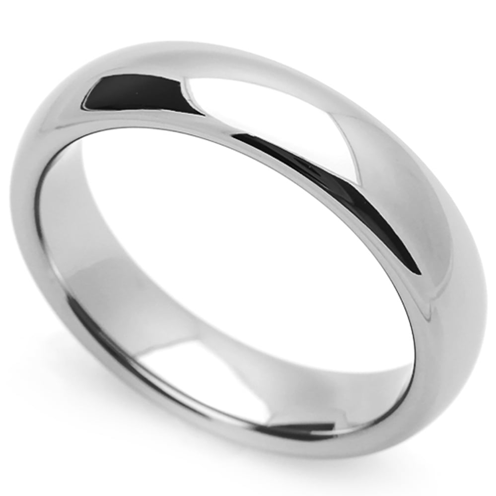 4MM Comfort Fit Stainless Steel Wedding Band Classic Domed Ring (Size 5 ...