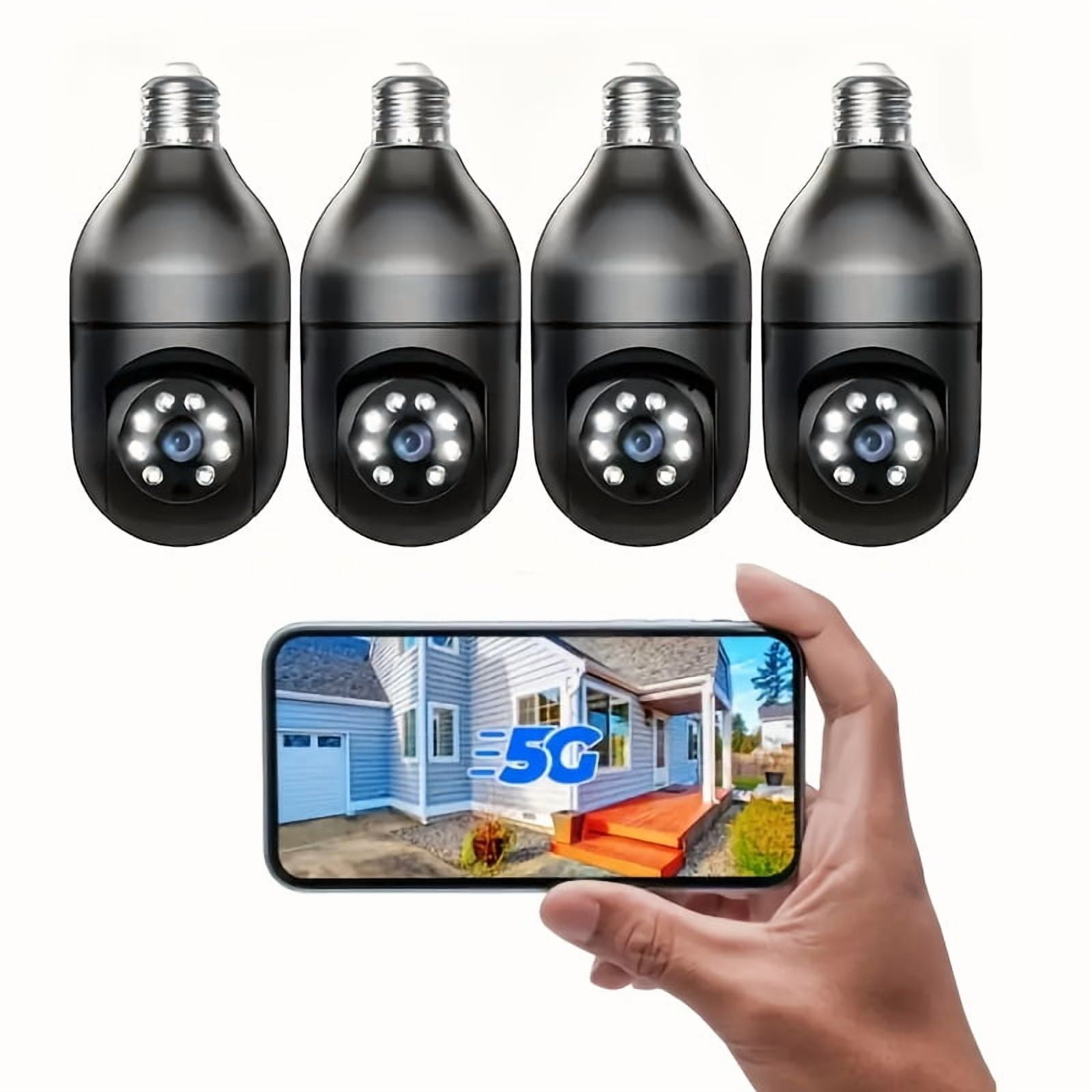 4MP Bulb Security Camera, Wireless Indoor, 360-Degree Panoramic Motion ...