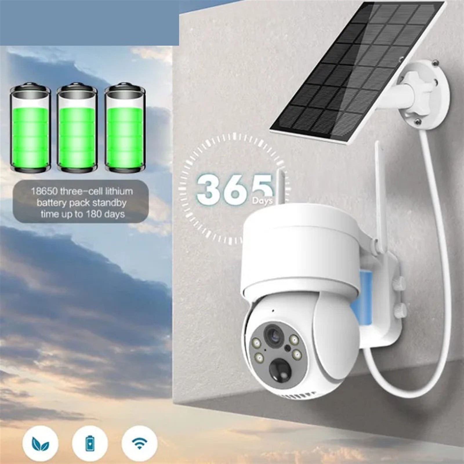 4MP CCTV Wireless Solar Camera PTZ Camera HD Built-in Battery Video ...