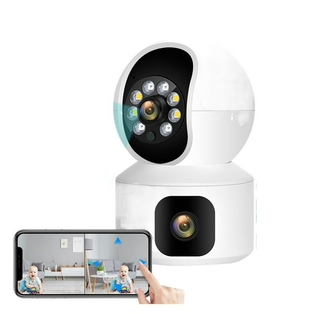 4MP Camera With Dual Screens Baby Monitor Night Vision Indoor Mini ...