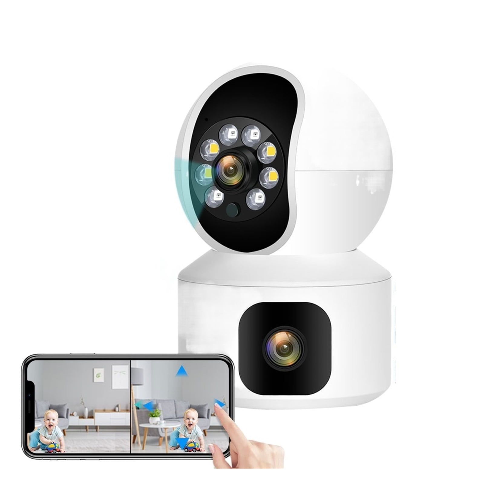 4MP Camera With Dual Screens Baby Monitor Night Vision Indoor Mini ...