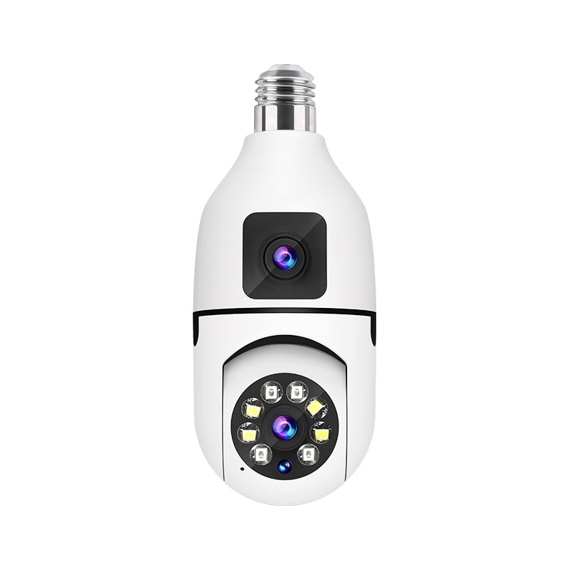 4MP E27 Pro Bulb WiFi Camera 360° Dual Lens Indoor Security Camera with ...
