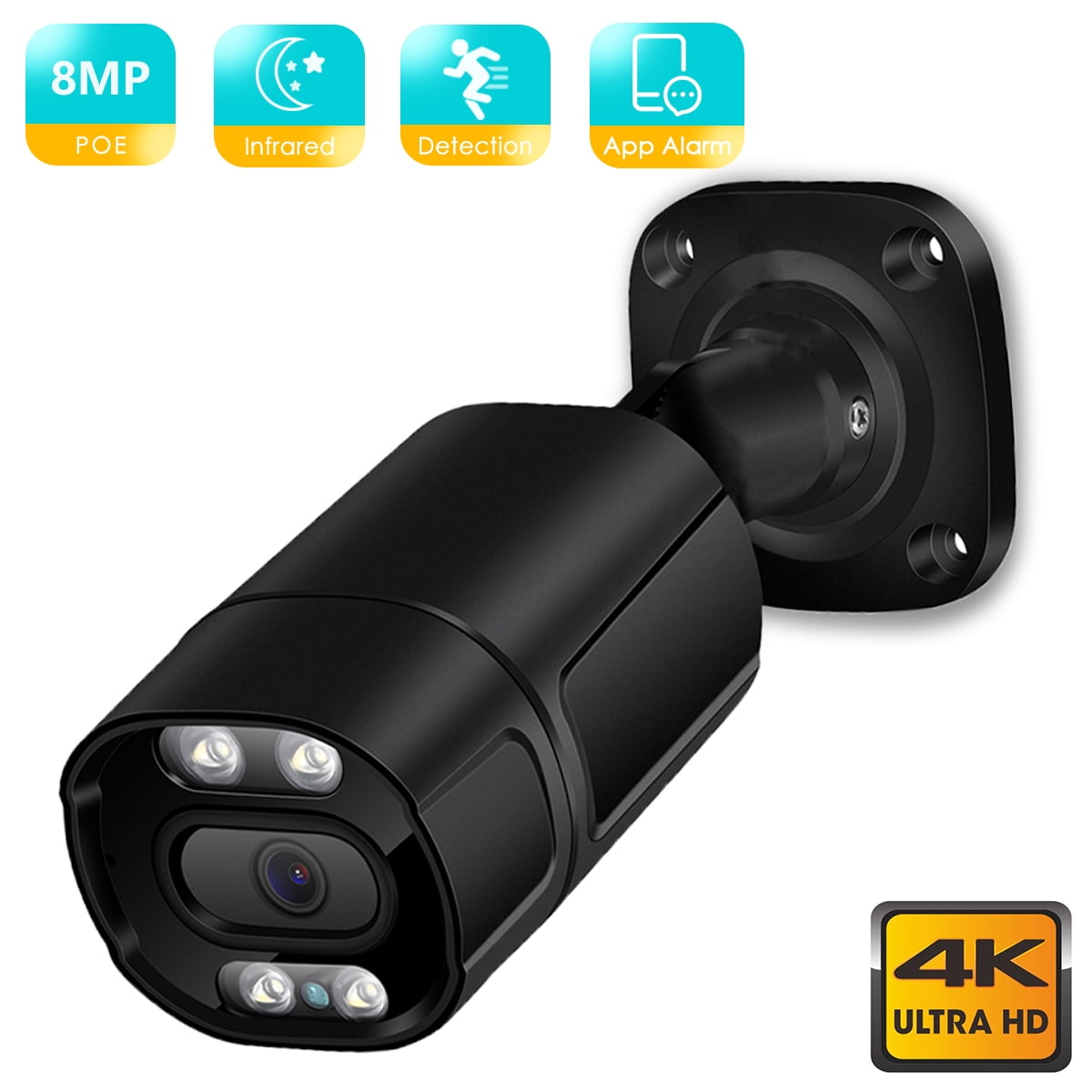 4MP HD IP Camera Outdoor Waterproof AI Motion Detection Metal Bullet ...