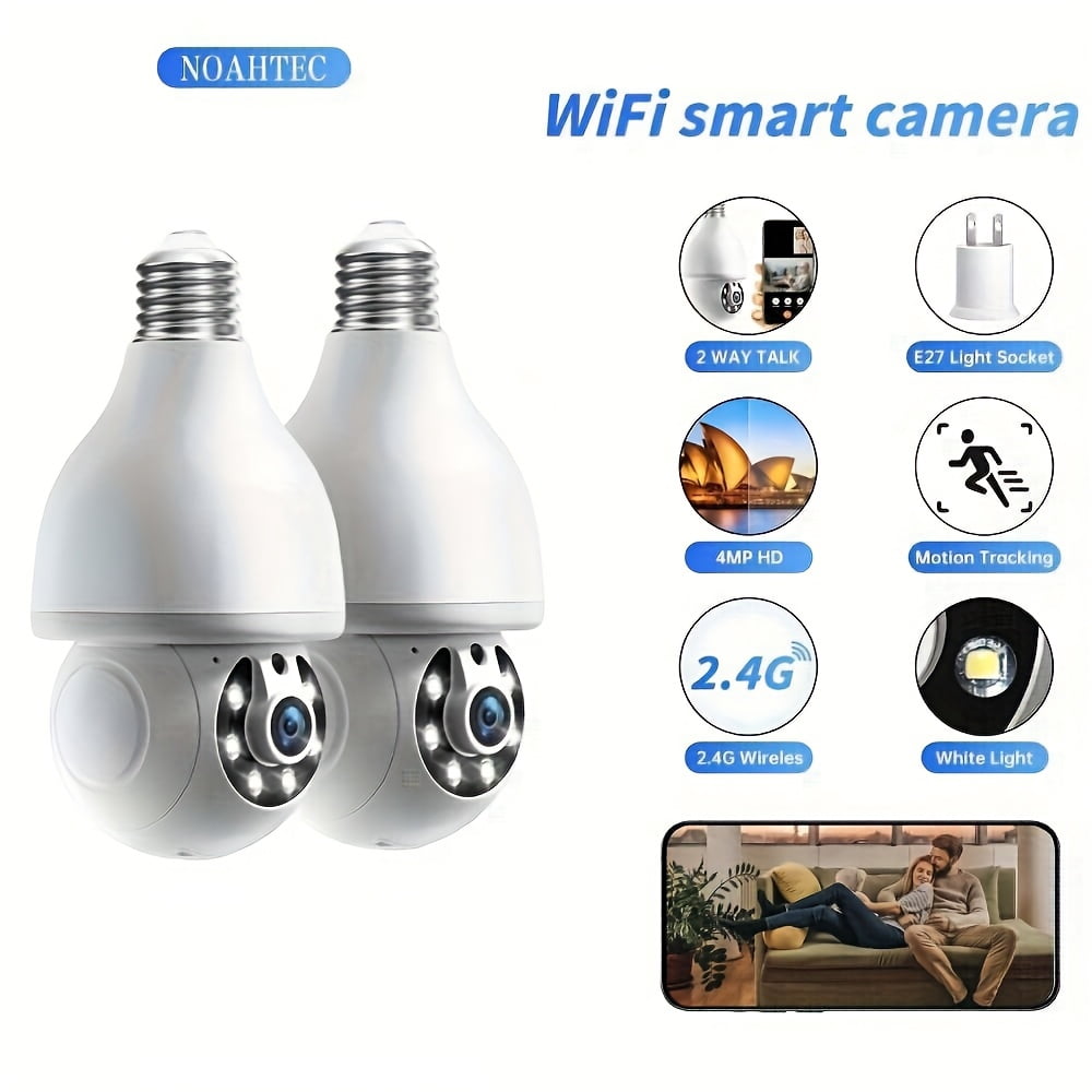 4MP Light Bulb Security Camera 5G2.4G HD Camera, Security Camera ...
