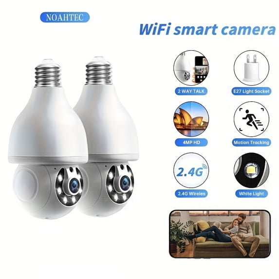 4MP Light Bulb Security Camera 5G2.4G HD Camera, Security Camera ...