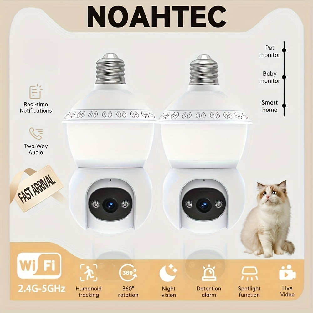 4MP Light Bulb Security Camera 5G2.4G HD Camera, Security Camera ...
