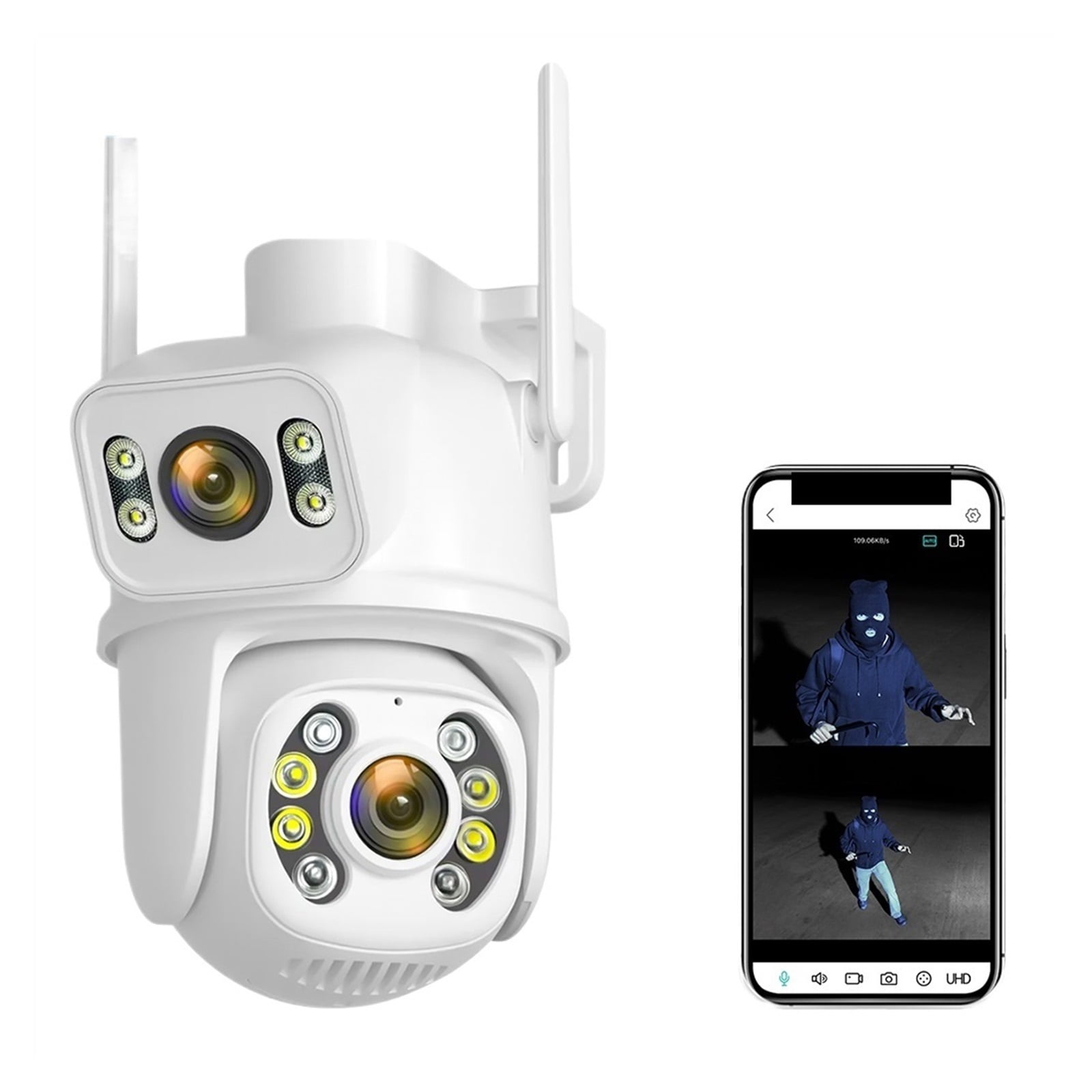 4MP PTZ IP Camera 5X Dual-Lens Human Detect Motion Detection CCTV ...