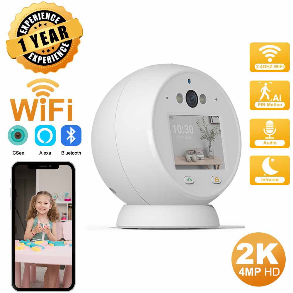 4MP PTZ Wifi Camera Video Call with IPS Screen Baby Cry Sound Detection ...