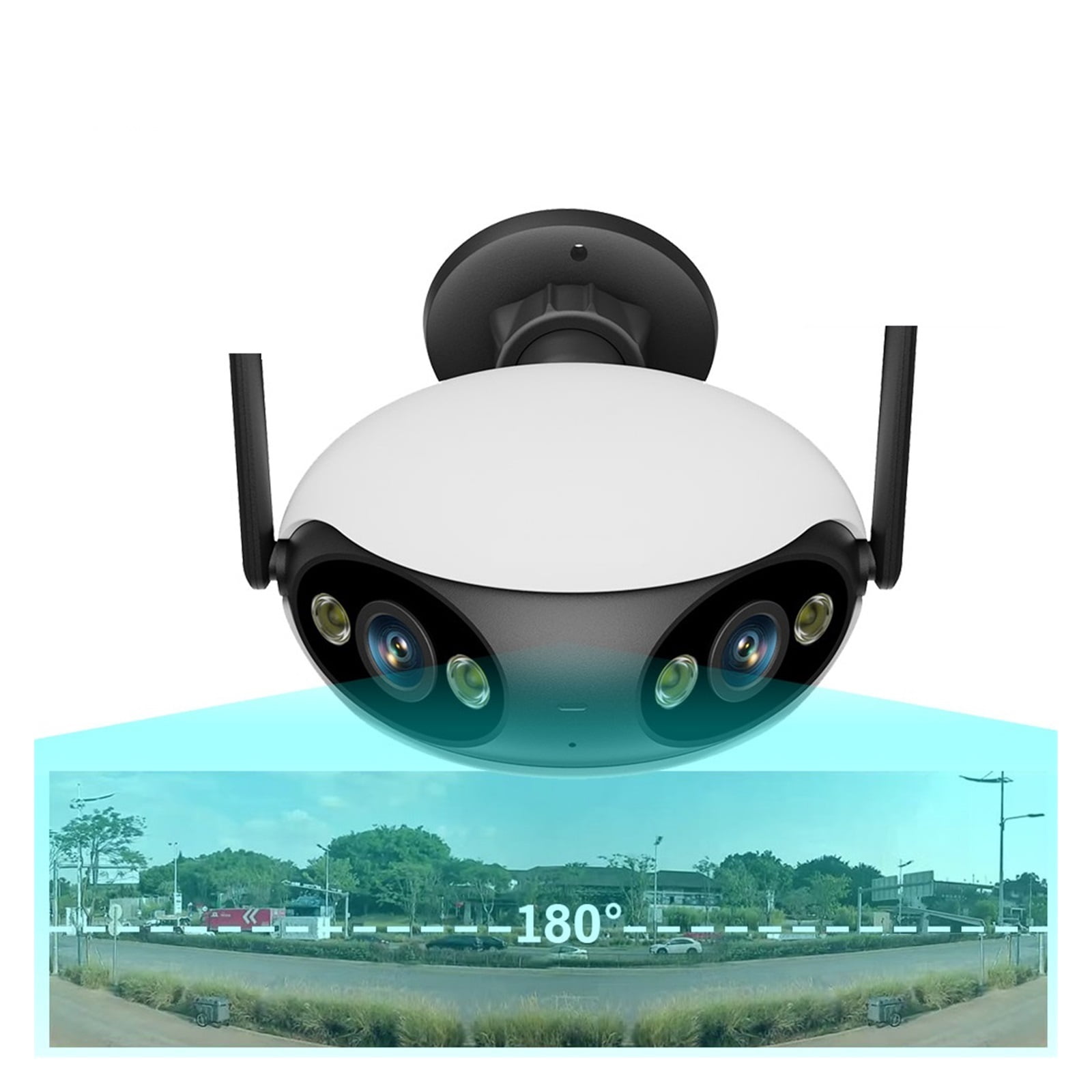 4MP Security Camera Outdoor 2K 180° Ultra Wide View Angle Panoramic ...