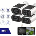4MP Solar Security Camera Wireless Outdoor, Color Night Vision, Motion ...