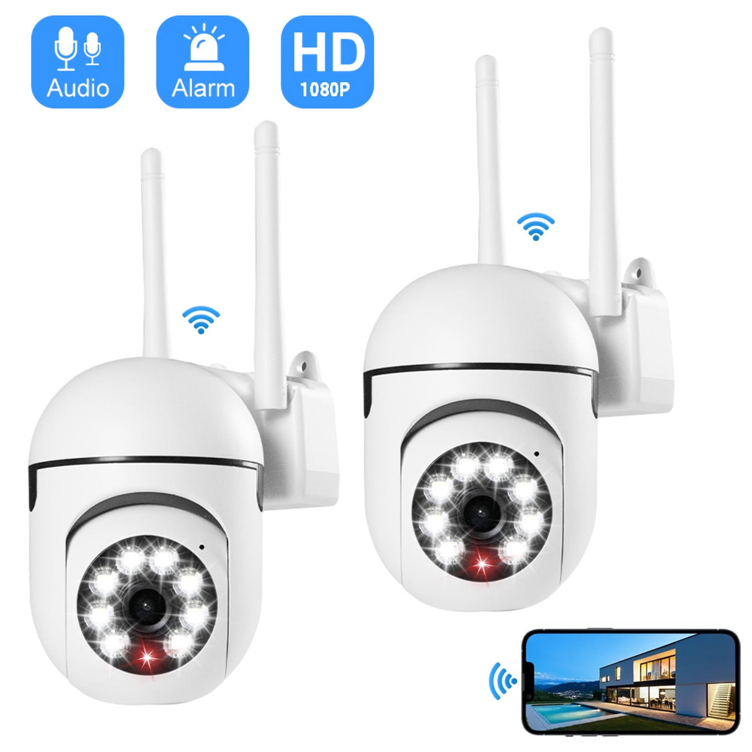 4MP Wireless Security Camera, 360° View, Full Color Night Vision ...