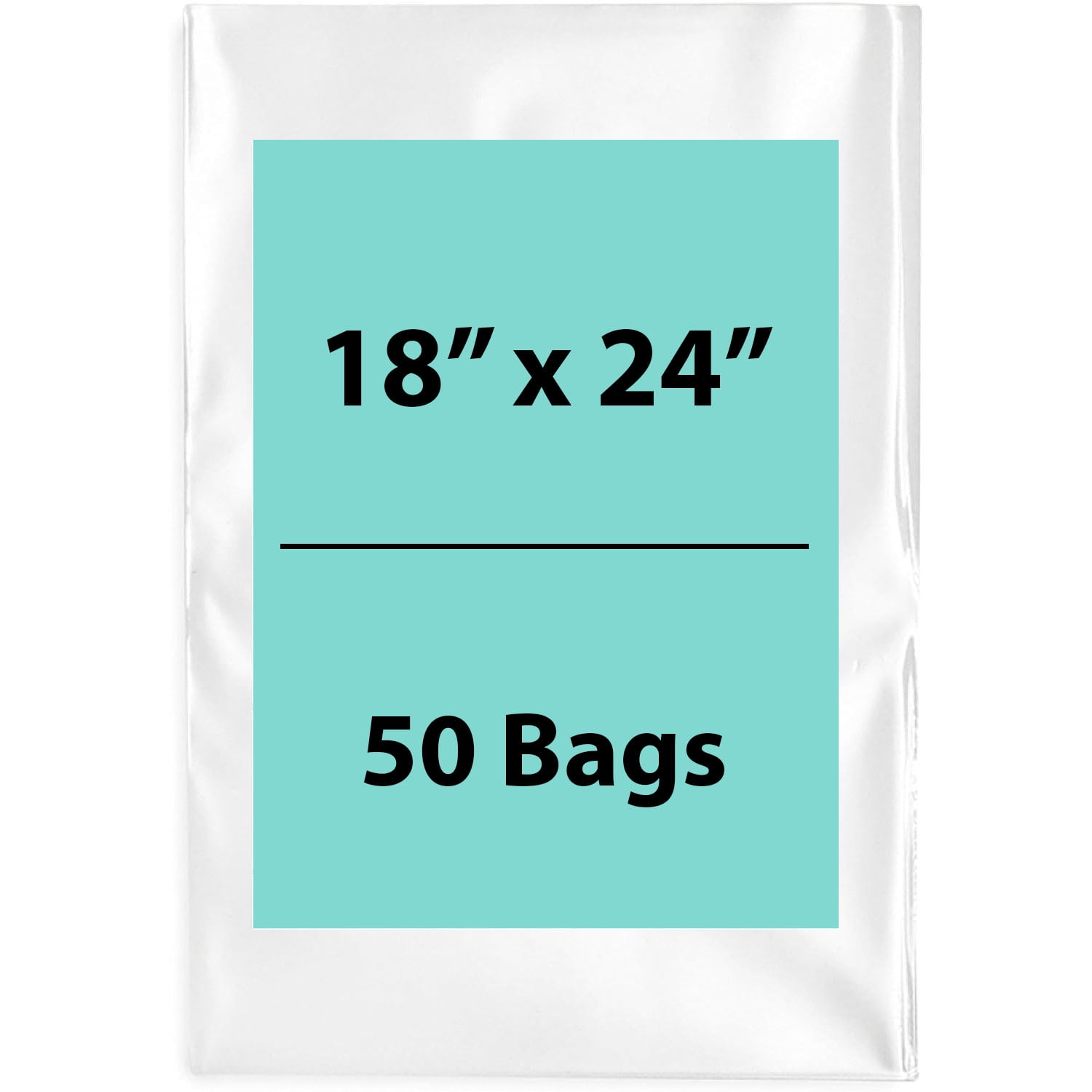 4Mil Clear Flat Open Top Poly Bags LDPE Packaging - 18"X24" & (50 Bags ...