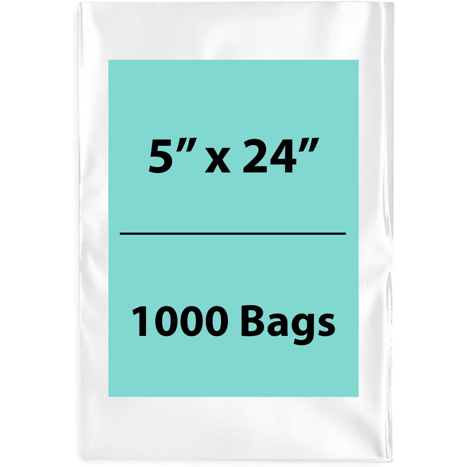 4Mil Clear Flat Open Top Poly Bags LDPE Packaging - 5"X24" & (1000 Bags ...