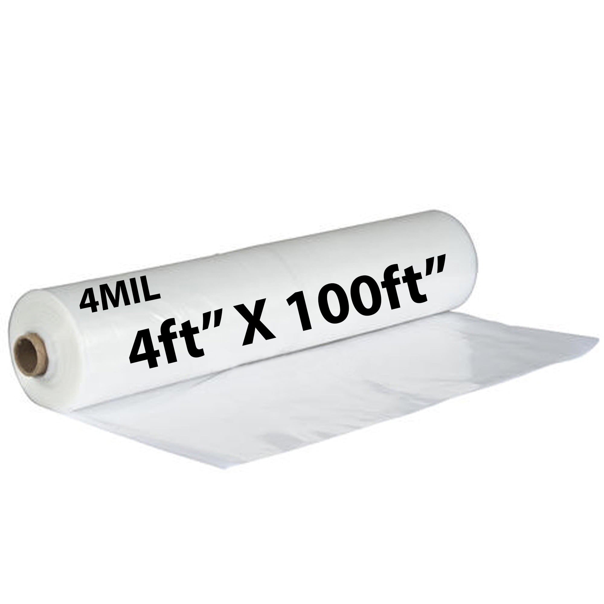 4Mil Clear LDPE Plastic Sheeting Tarp - (4ft x 100ft) - Recyclable and ...
