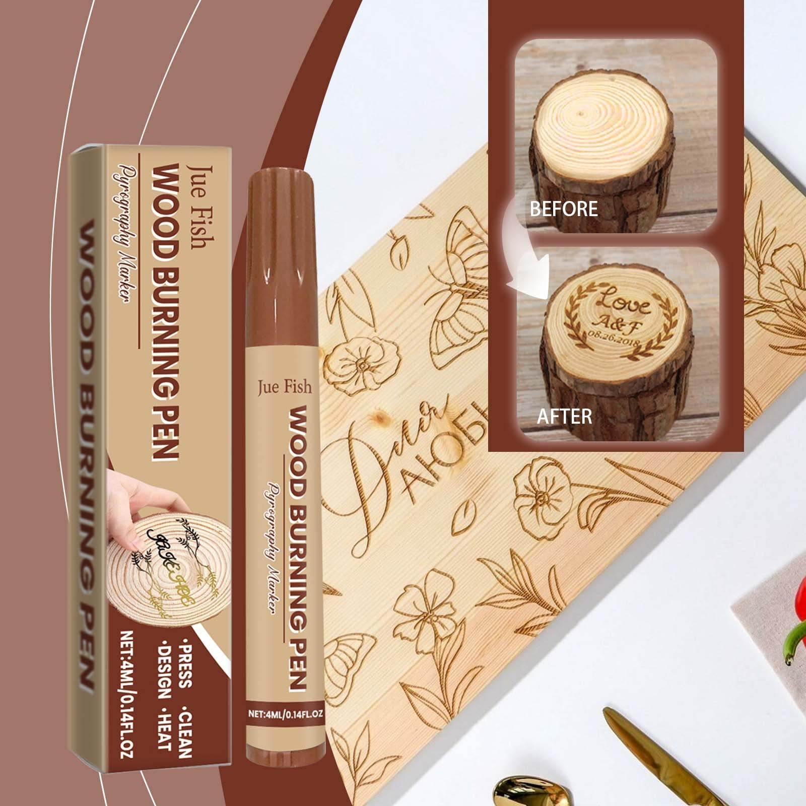 4Ml Wood Burning Pen Artistic Crafting Tool Precision Tip Multi-Purpose ...