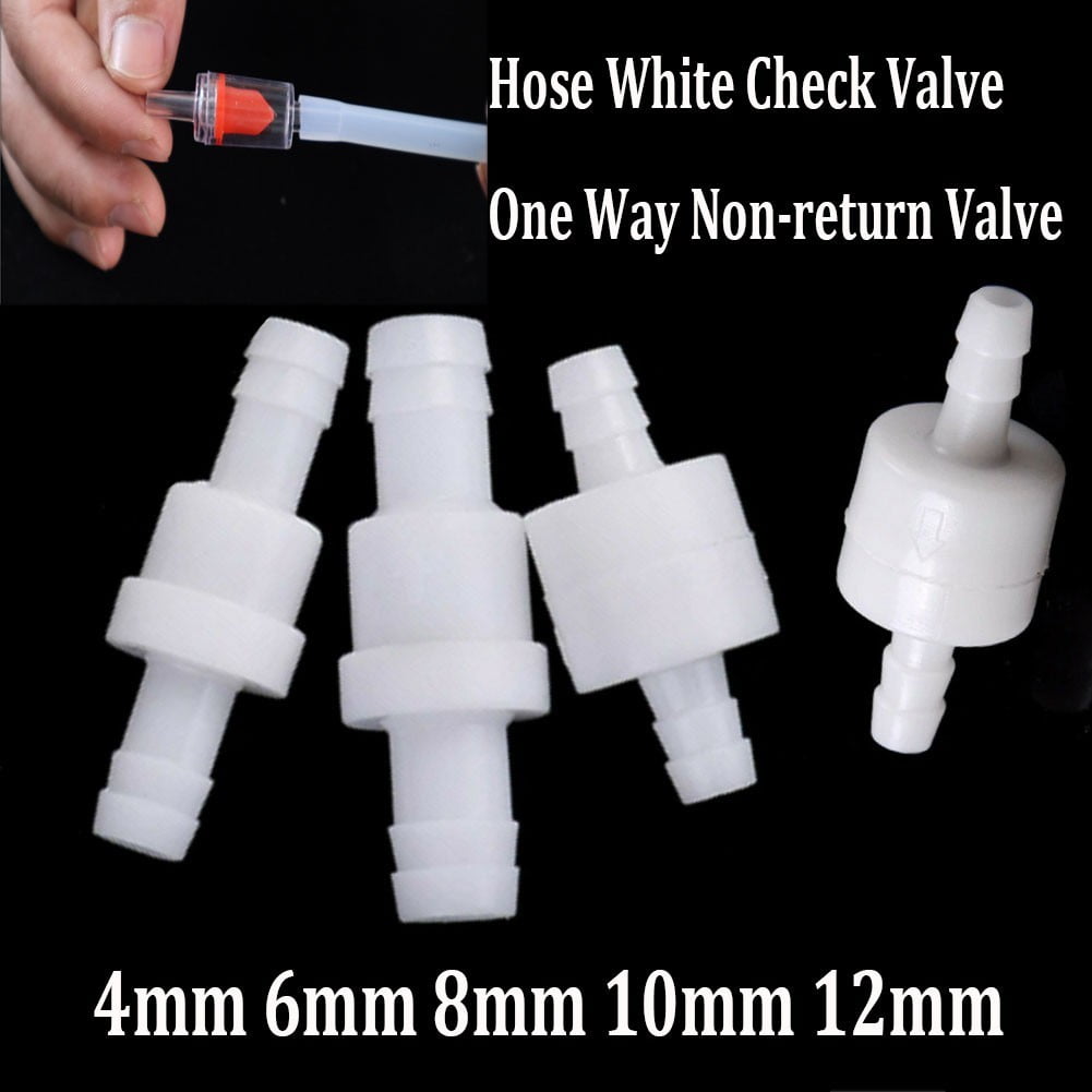 4Mm 6Mm 8Mm 10Mm 12Mm Hose Id Plastic White Check Valve Way Non-Return ...