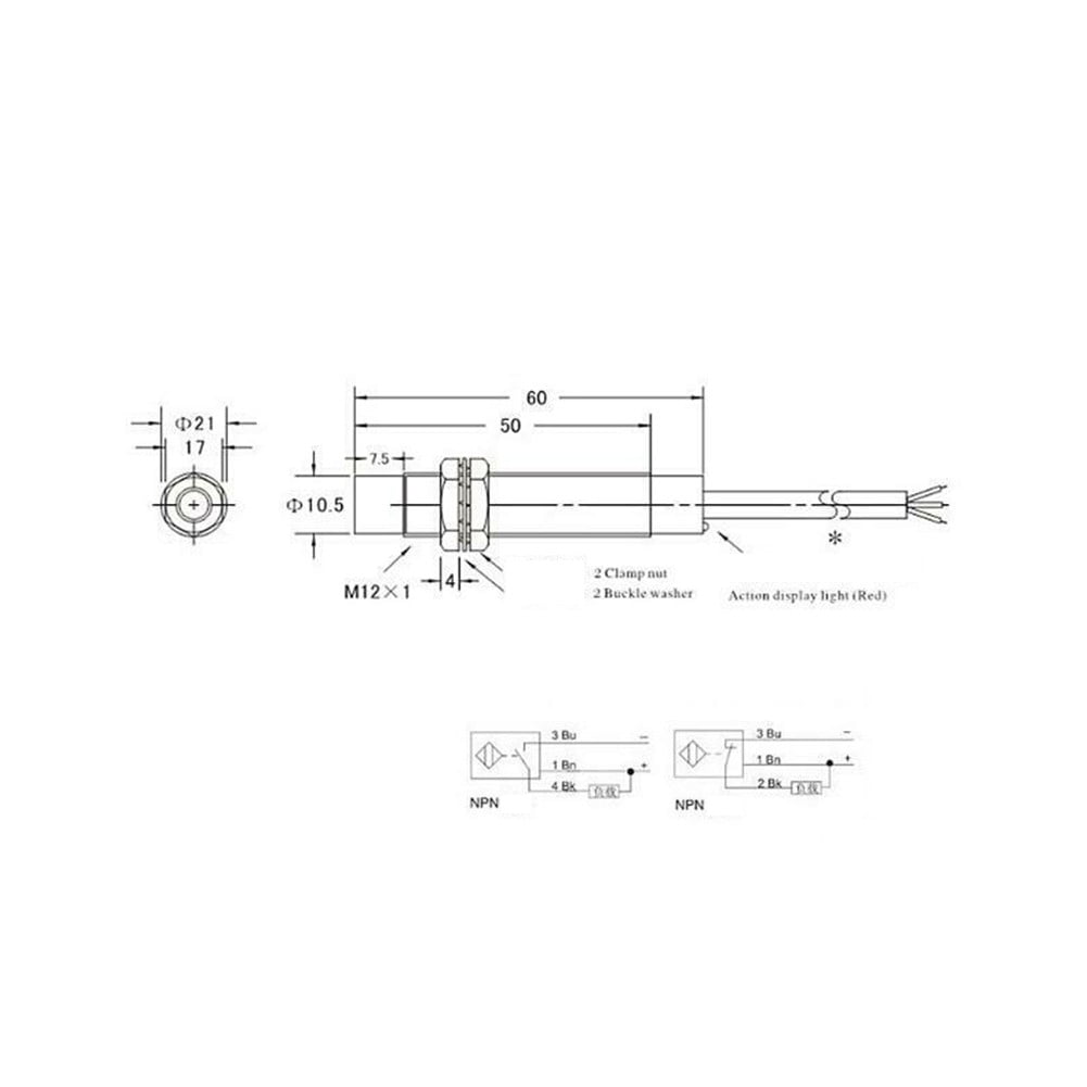 4Mm Dc 5V Npn No Lj12A3-4-Z/Bx-5V Inductive Proximity Sensor Switch ...