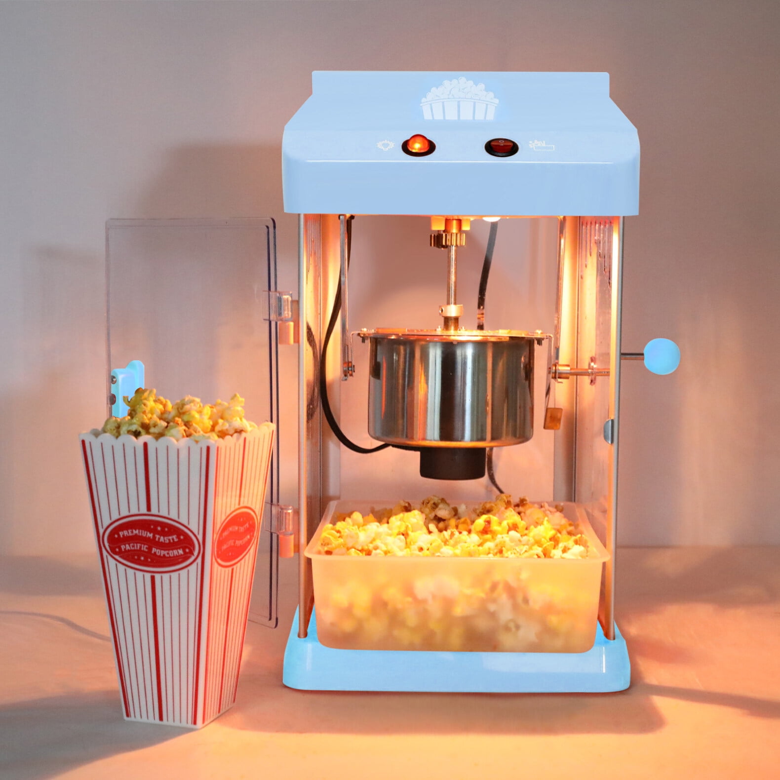4Oz Tabletop Popcorn Machine With Stainless Steel Kettle For Home And ...