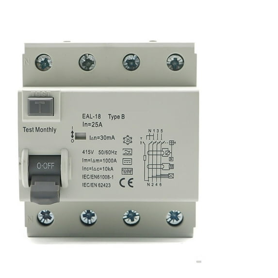 4P 10/30/100/300mA Electric Vehicle EV Charging Pile Residual Current ...