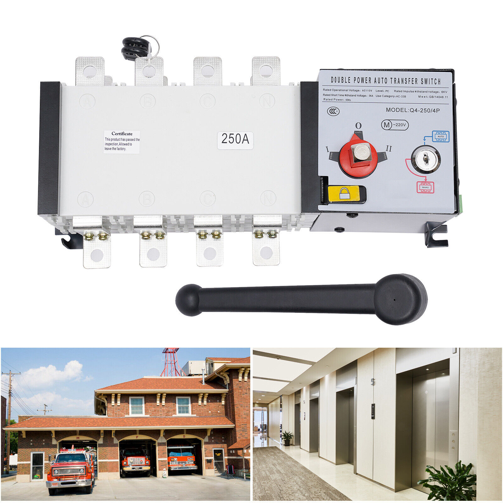 4P 250A Dual Power Automatic Transfer Switch 3Phase Circuit Breaker ...