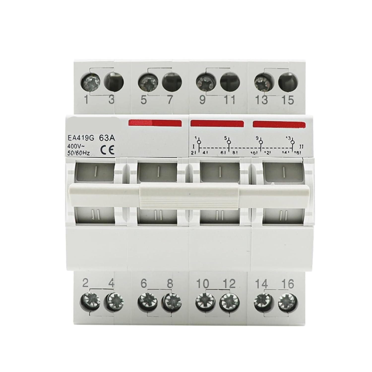 4P 40A 63A MTS Dual Power Manual Transfer Interlocking Circuit Breaker DIN Rail Isolation Switch ...