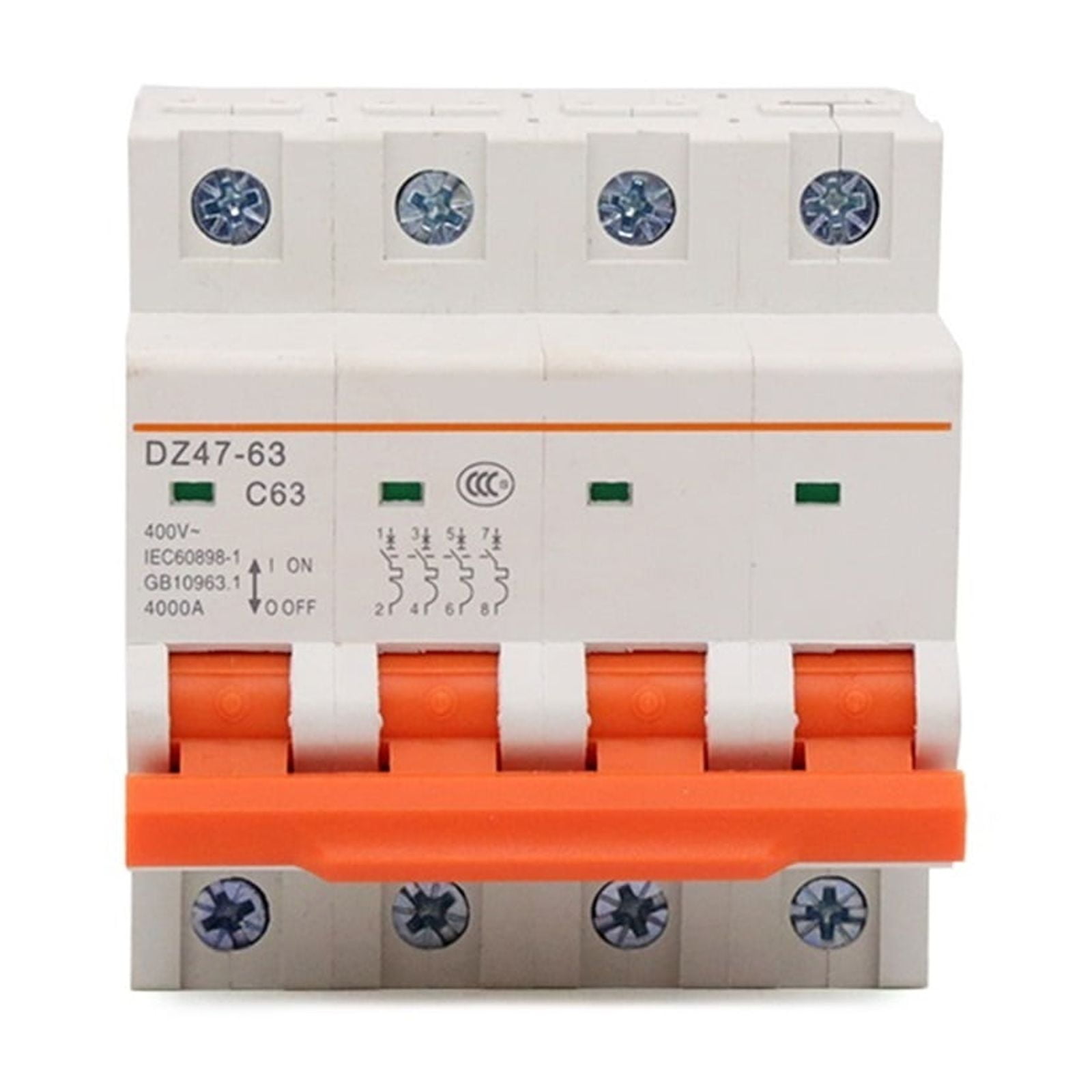4P 63A 440VAC Mini Circuit Breaker DZ47 With Main Switch Funtion And ...