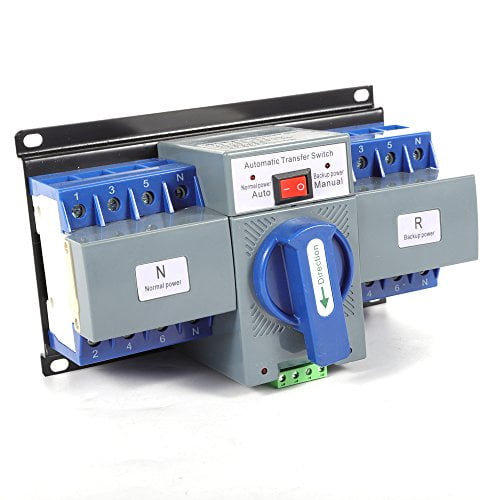 4P 63A Dual Power Automatic Transfer Switch AC 110V ATS Manual Switch Changeover Generator ...