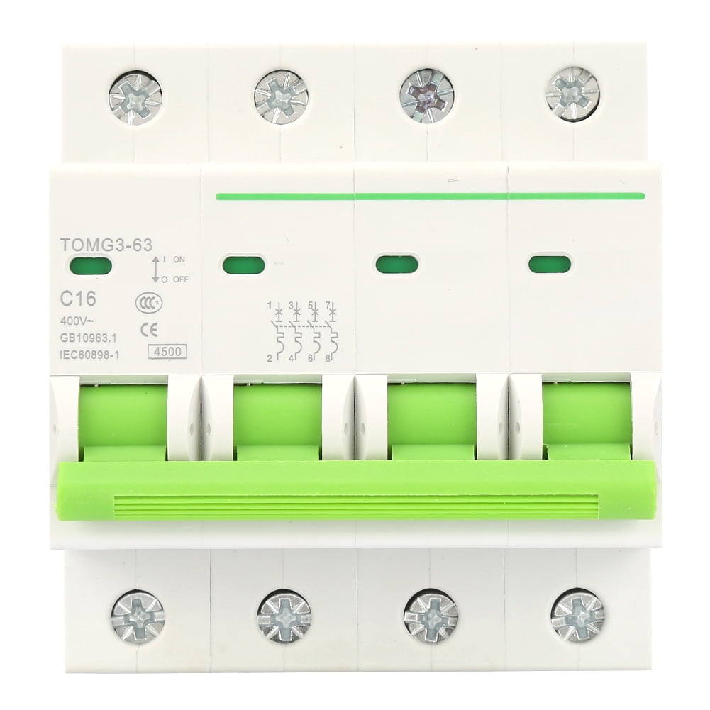 4P C-Type Miniature Circuit Breaker with 16A Rating and Integrated ...