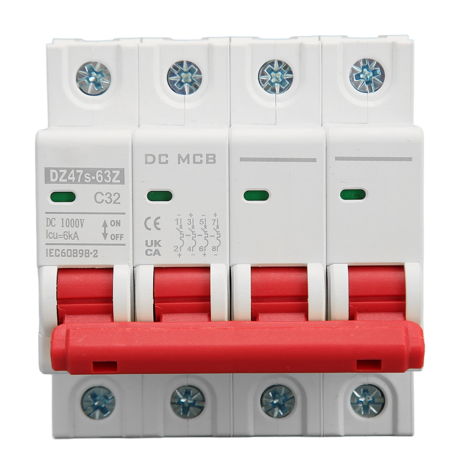 4P DC Miniature Circuit Breaker, Electromagnetic System, Fast Tripping, 1000V 32A, High Safety ...