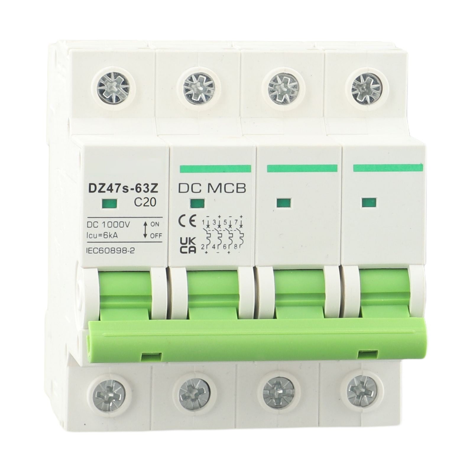 4P Miniature Circuit Breaker DC Isolator Switch DC1000V for ...